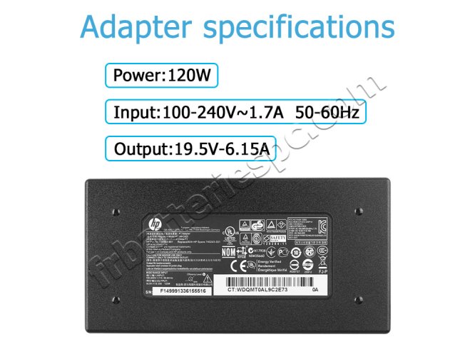 Original 120W Chargeur HP USB-C G5 Dock L64087-001 AC Adaptateur